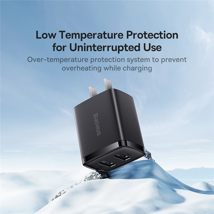 Baseus 10.5W Compact Mobile Charger Dual USB With CN PIN - Baseus Pakistan