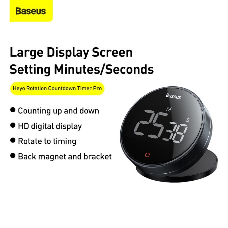 Baseus Heyo Rotation Countdown timer Pro Dark grey - Baseus Pakistan